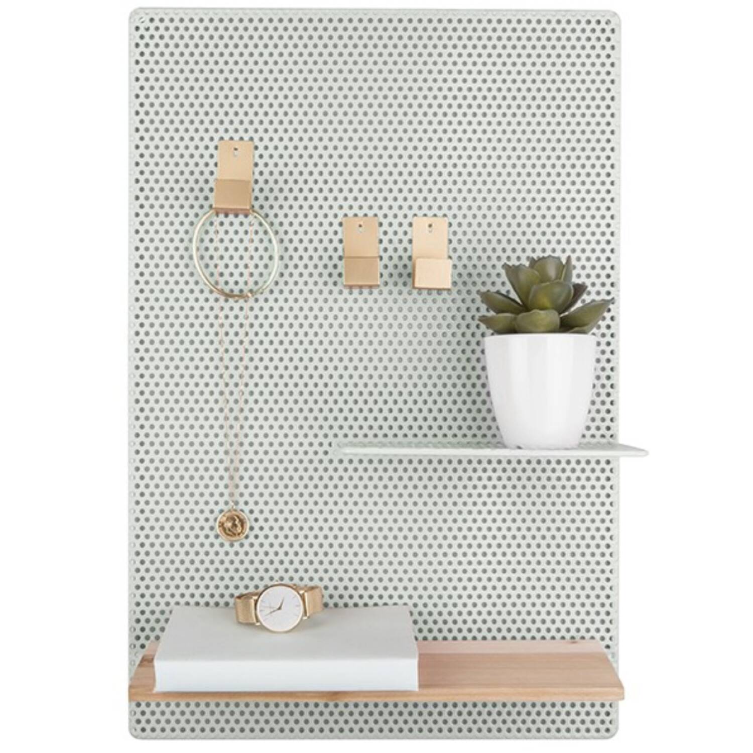 Memo Board in jadegrün aus Metall mit Haken Present Time