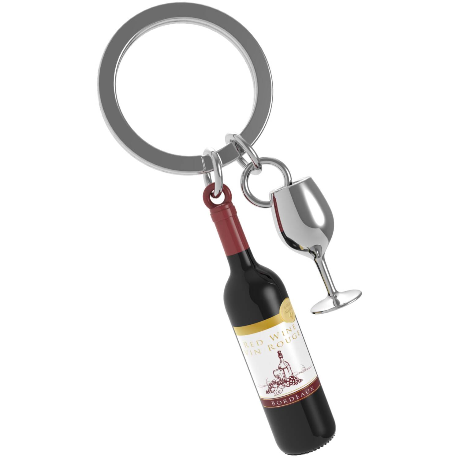 Schlüsselanhänger Wine Tasting aus Metall von Metalmorphose