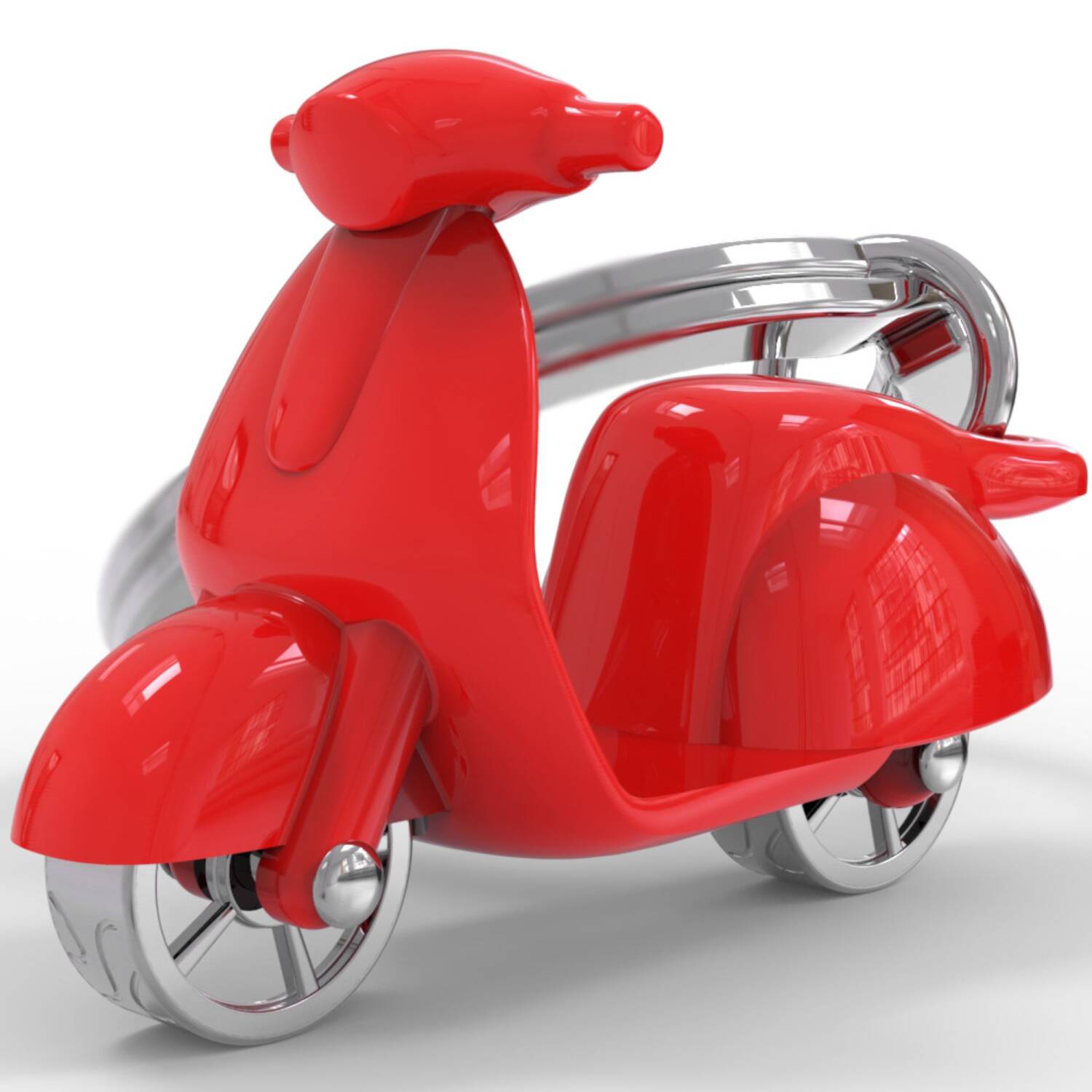 Schlüsselanhänger Roter Roller aus Metall von Metalmorphose